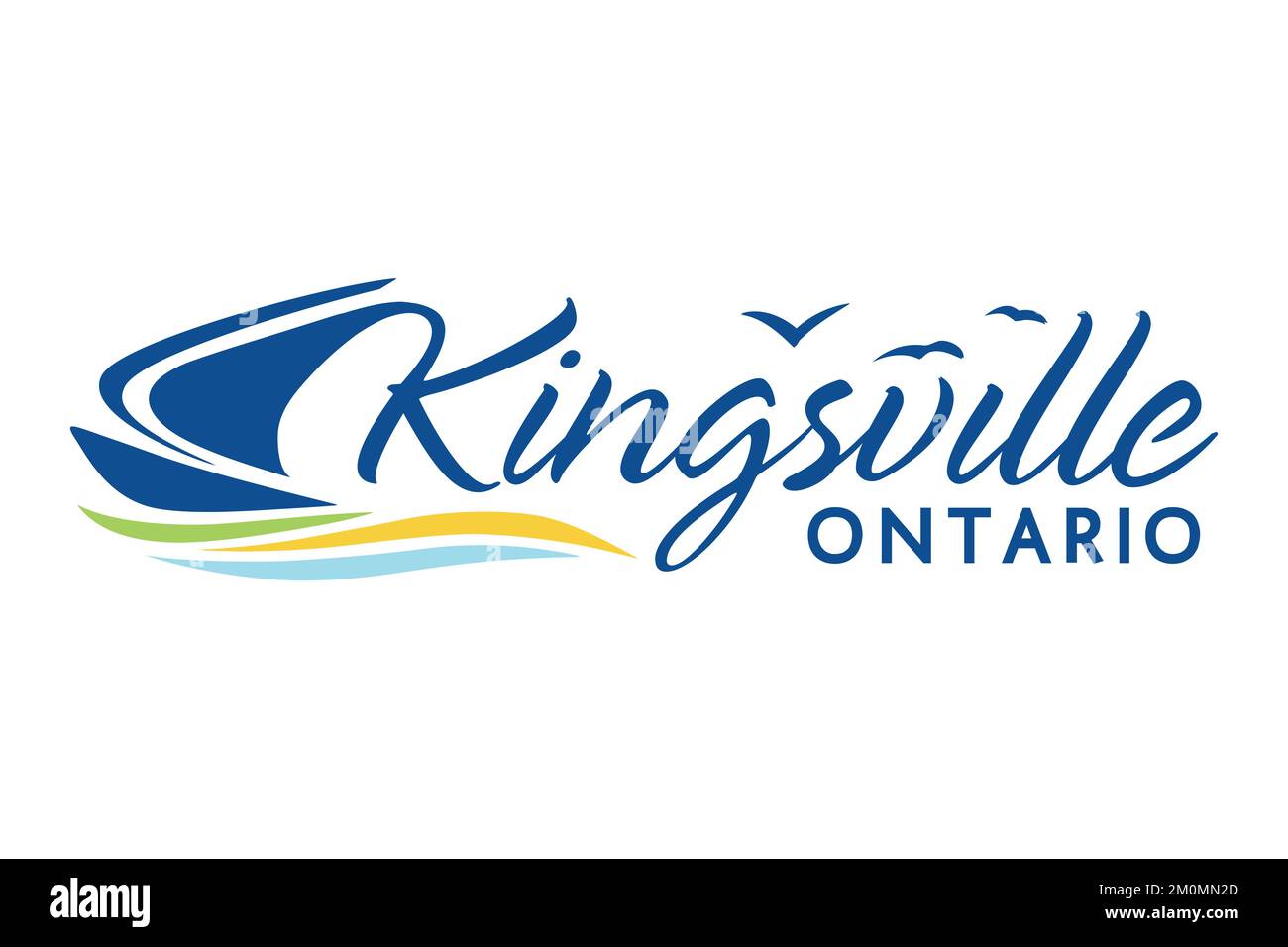 Top view of flag Kingsville, Ontario Canada. Canadian travel and ...
