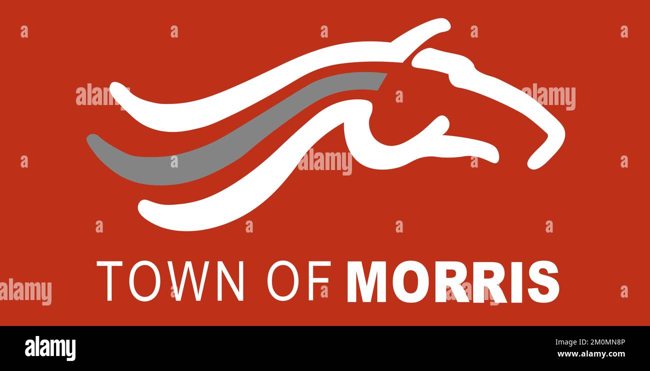 Top view of flag Morris, Manitoba Canada. Canadian travel and patriot ...