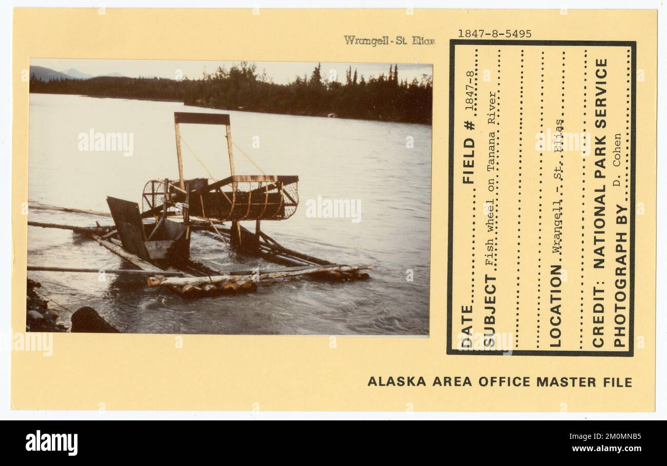 Fish wheel on Tanana River. Alaska Task Force Photographs Stock Photo ...