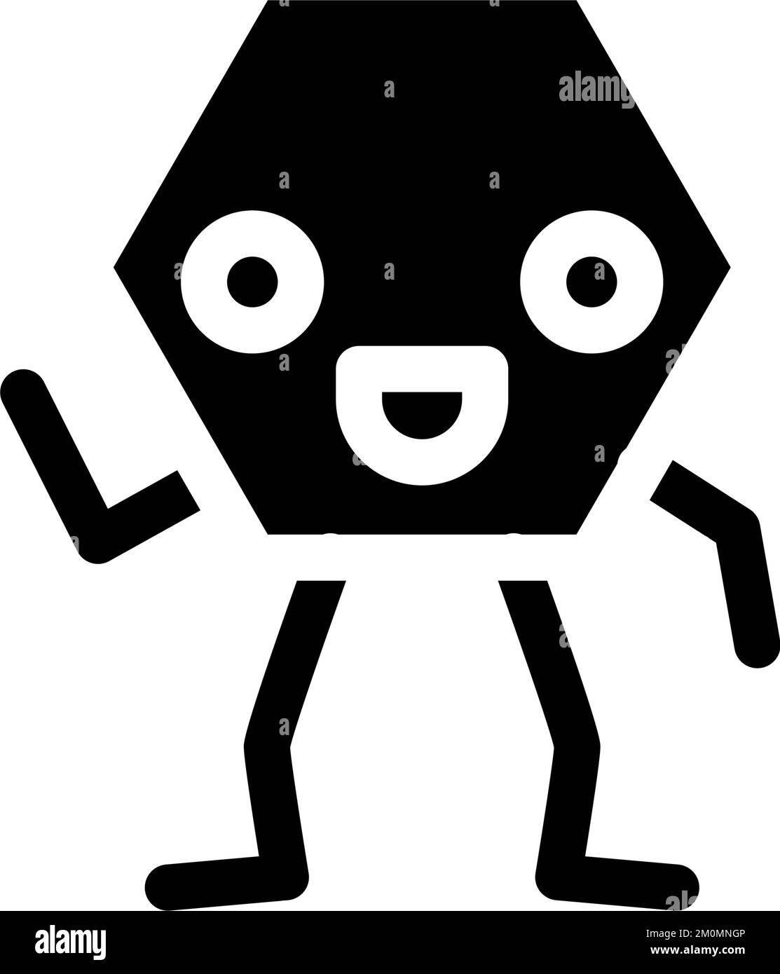 hexagon geometric shape character glyph icon vector illustration Stock ...