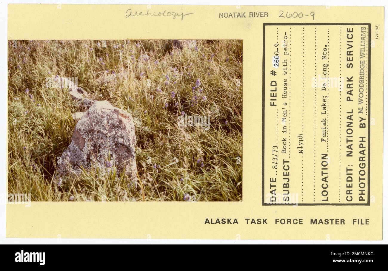Rock in Men's House with petroglyph. Alaska Task Force Photographs ...