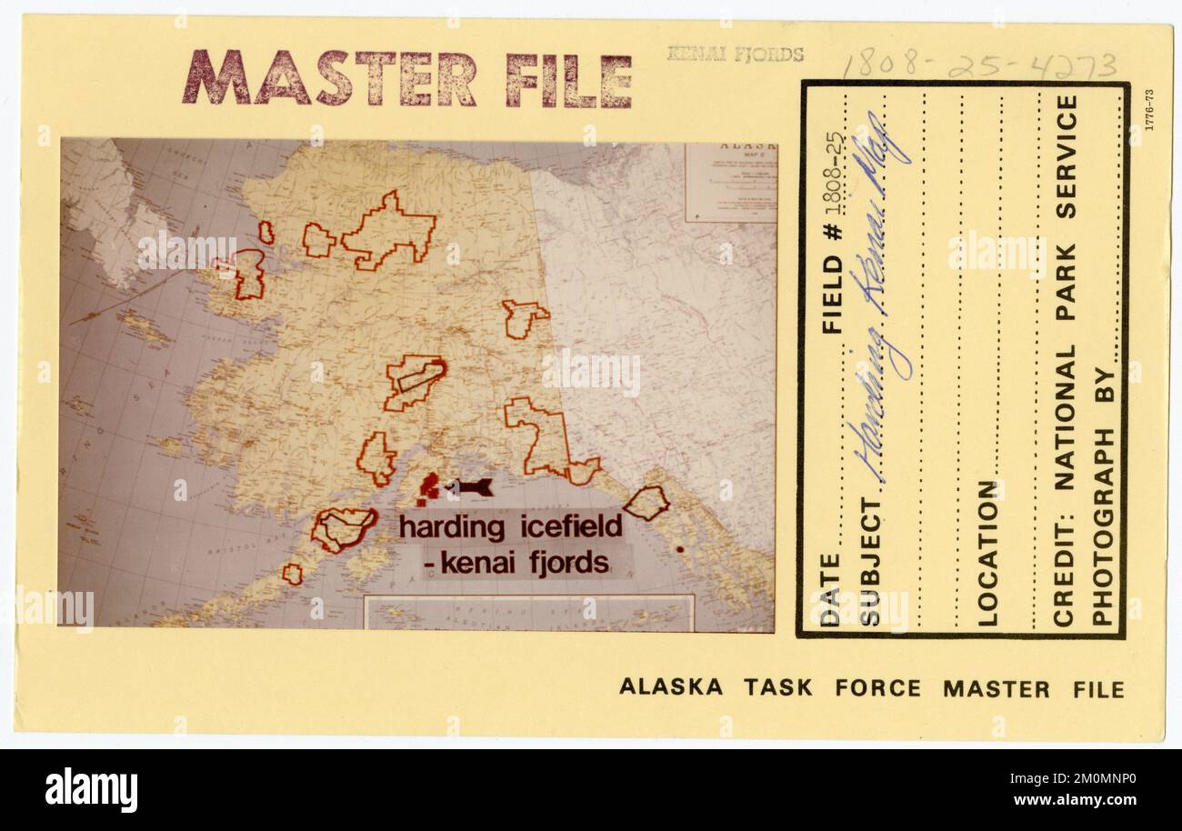 Harding Kenai map. Alaska Task Force Photographs Stock Photo - Alamy