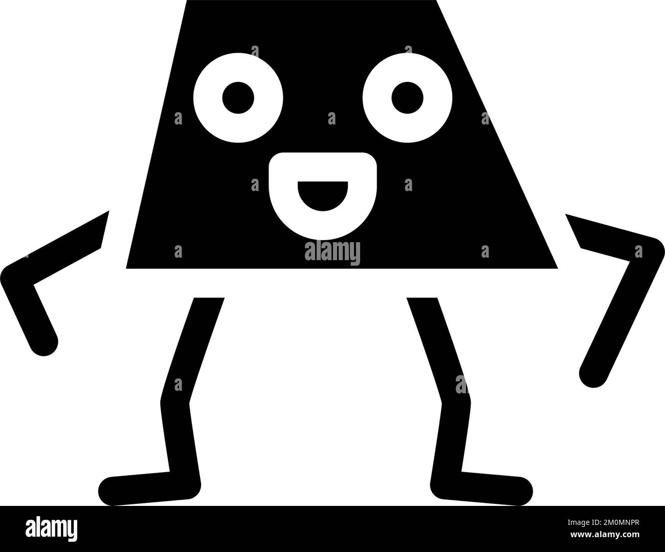 trapezoid geometric shape character glyph icon vector illustration ...