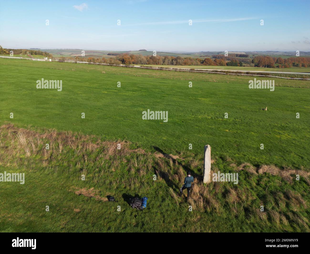Standing stone on The Wessex ridgeway. Wiltshire. England. UK Stock ...