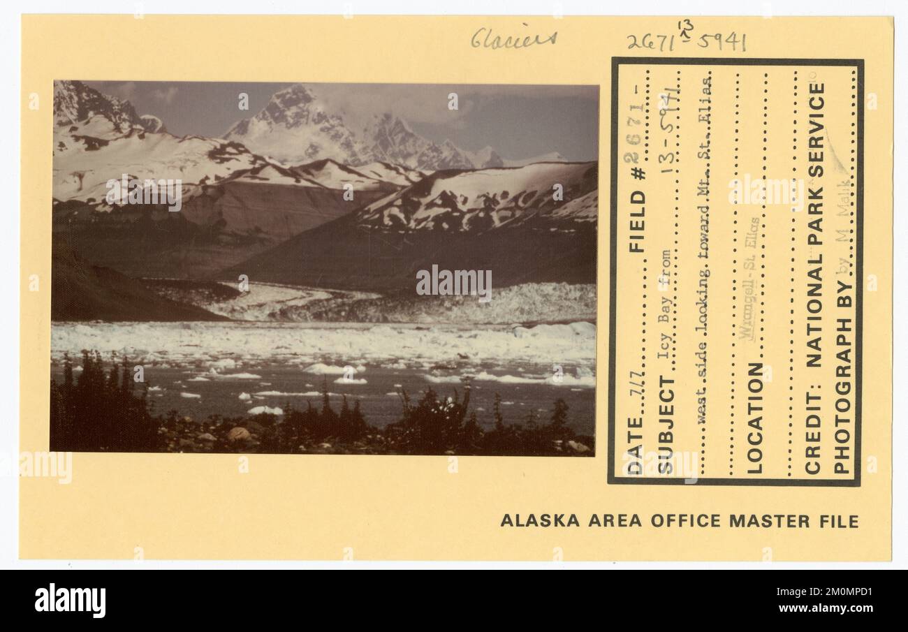 Icy Bay from west side looking toward Mount Saint Elias. Alaska Task ...