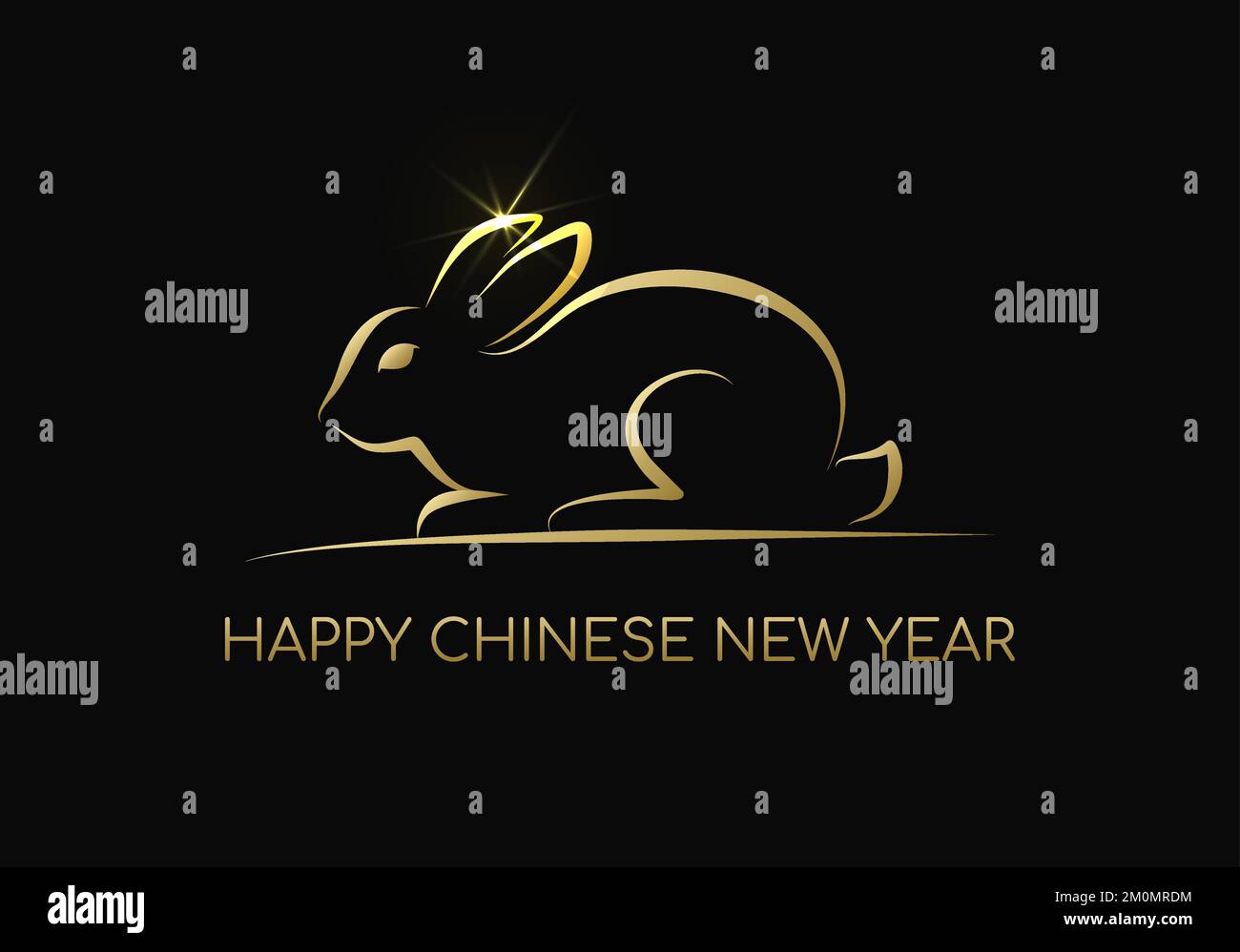 Happy Chinese New Year 2023. Vector greeting card with rabbit. Chinese ...