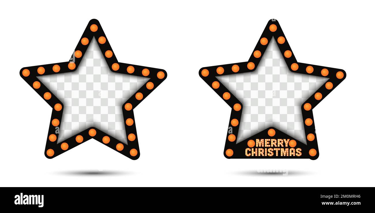 Set of marquee lights patterns on stars. Can be used for Christmas ...