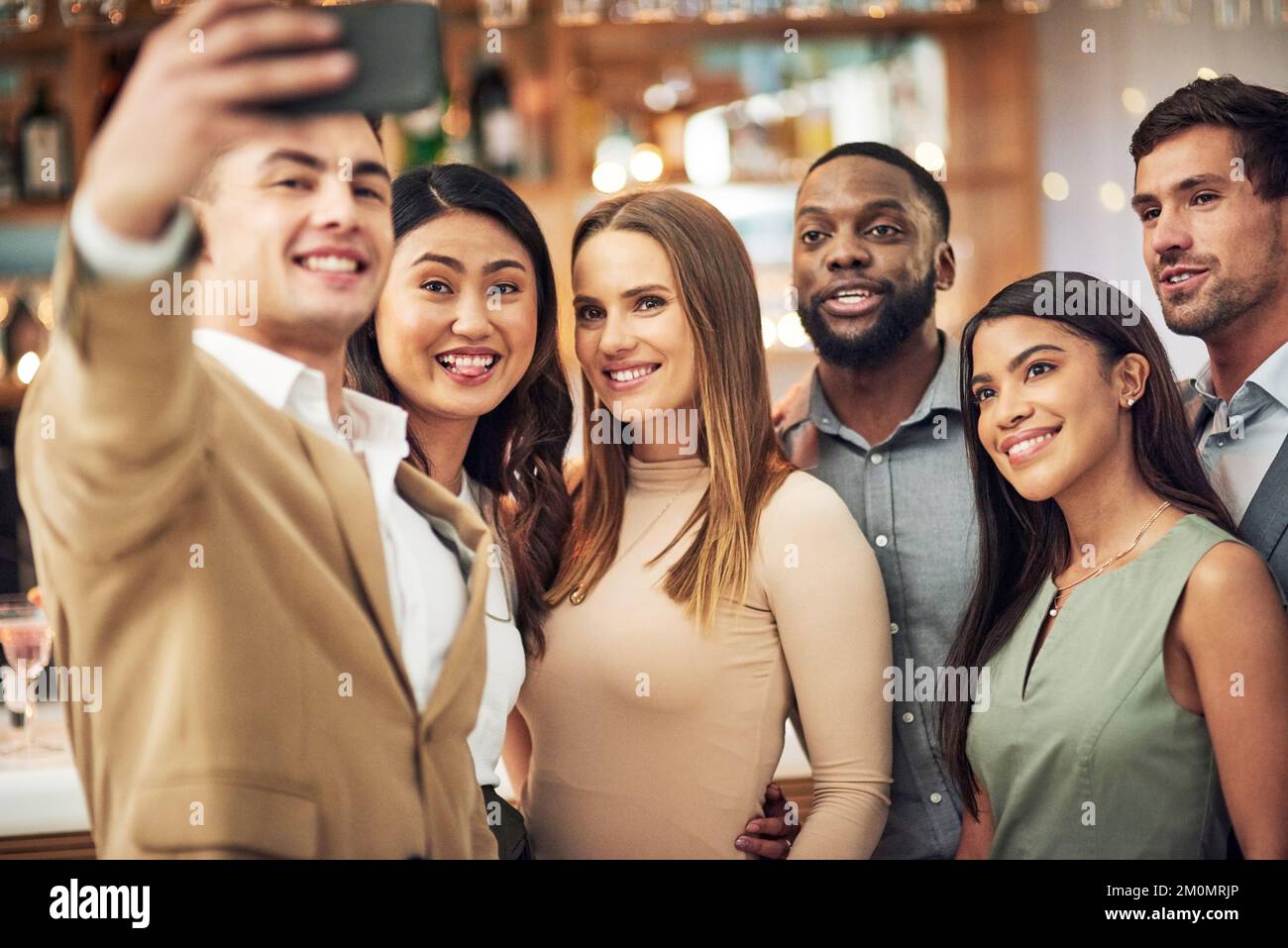 Group of friends, selfie and party for celebration, smile and bonding ...