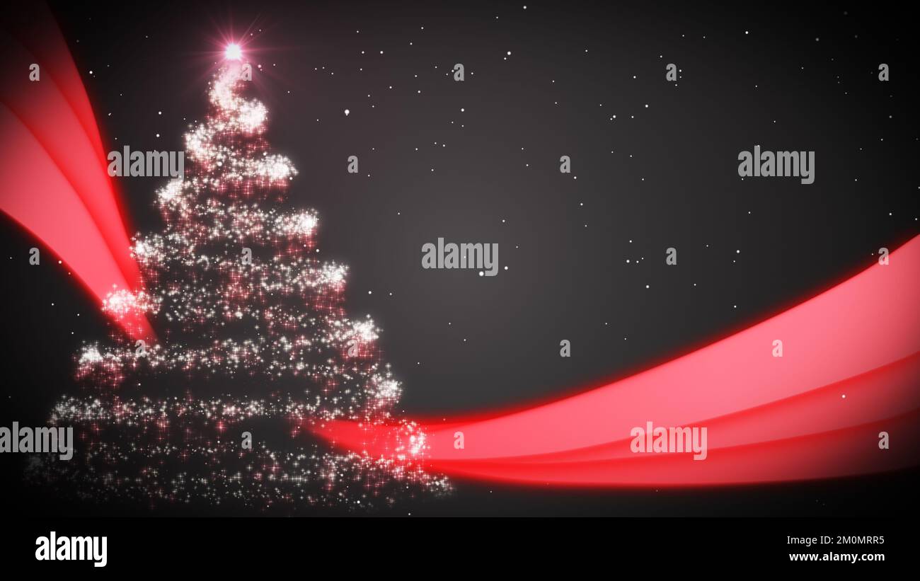 Pink Sparkles Christmas Tree Card. Sparkling Christmas tree on snowy ...