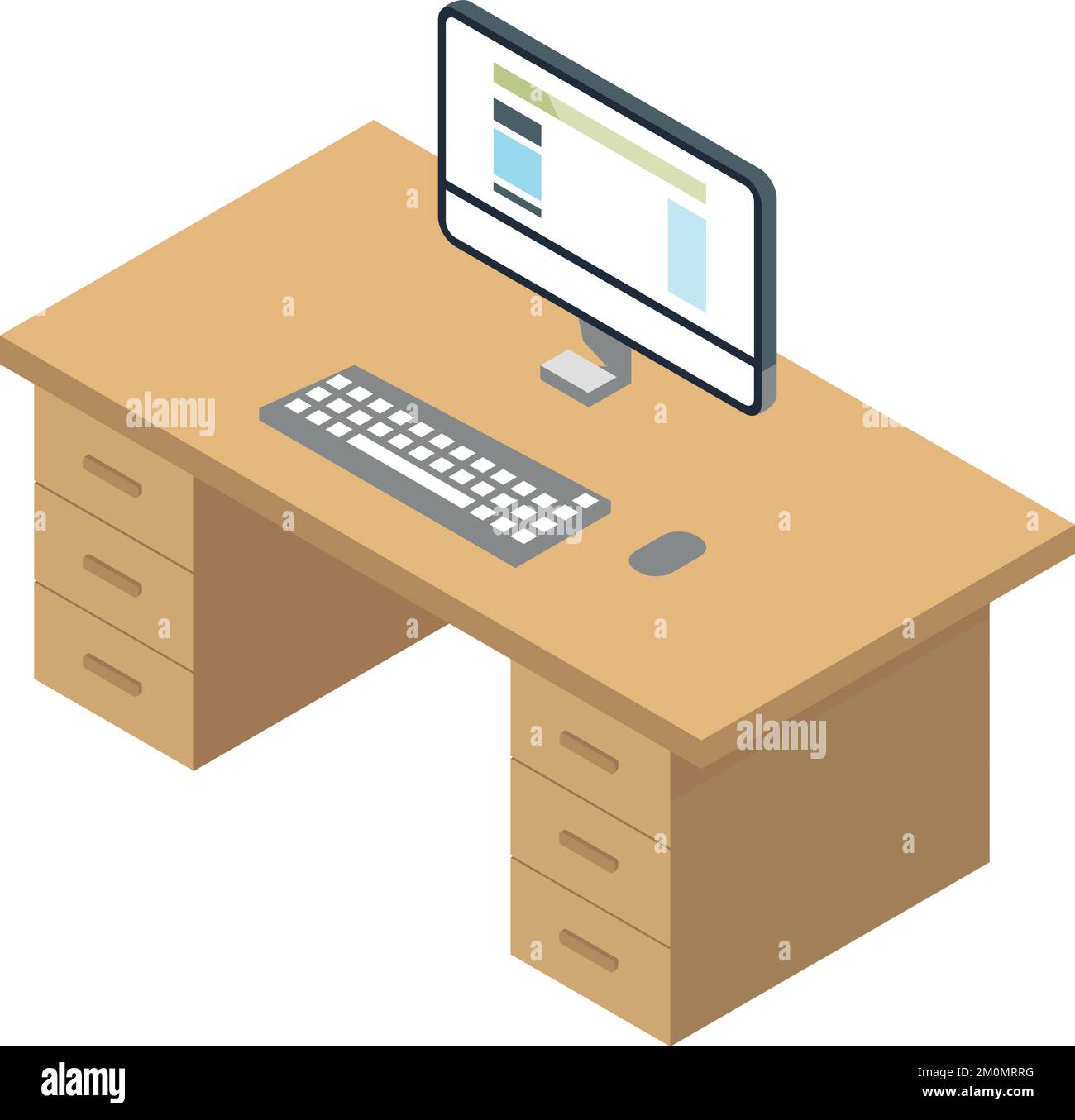 Desk isometric hi-res stock photography and images - Alamy