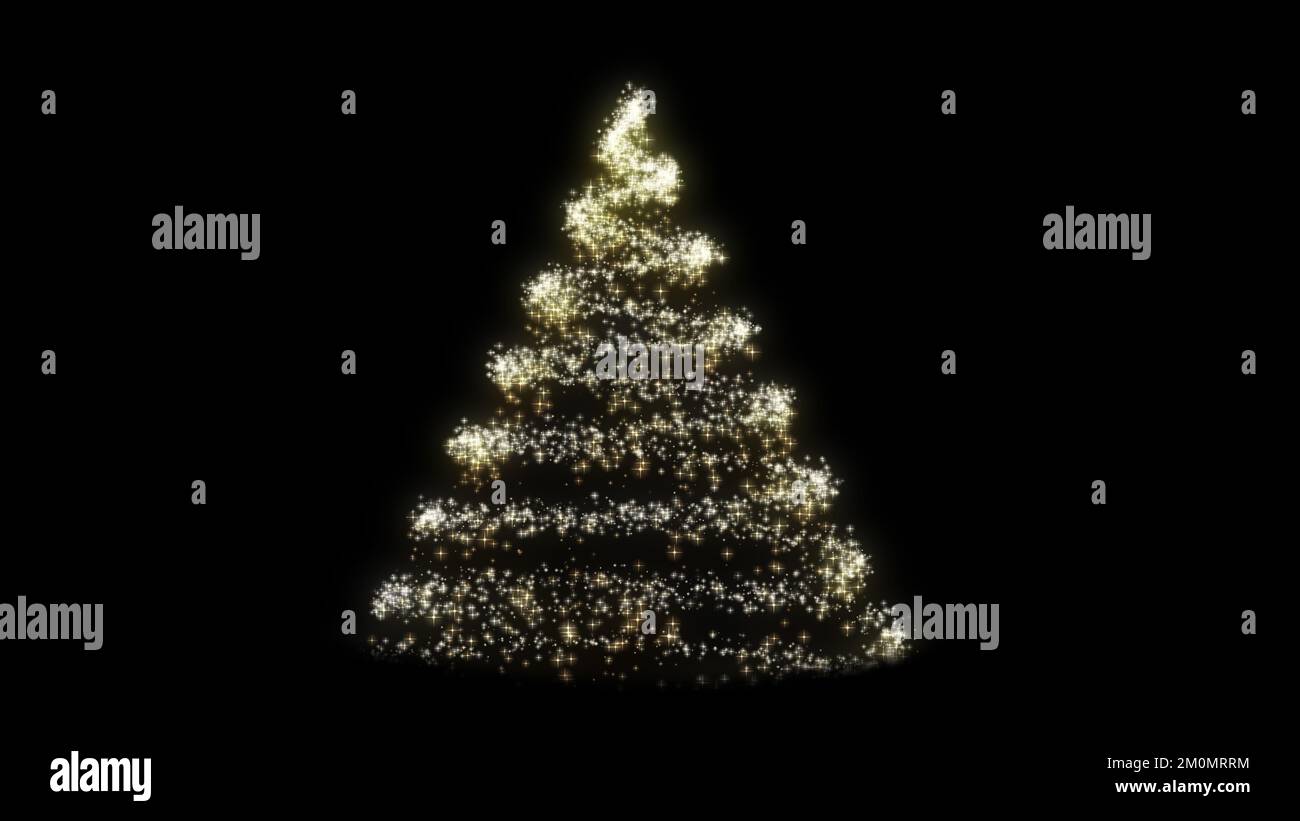 Sparkling Christmas Tree Illustration. Stars and sparkles forming a ...
