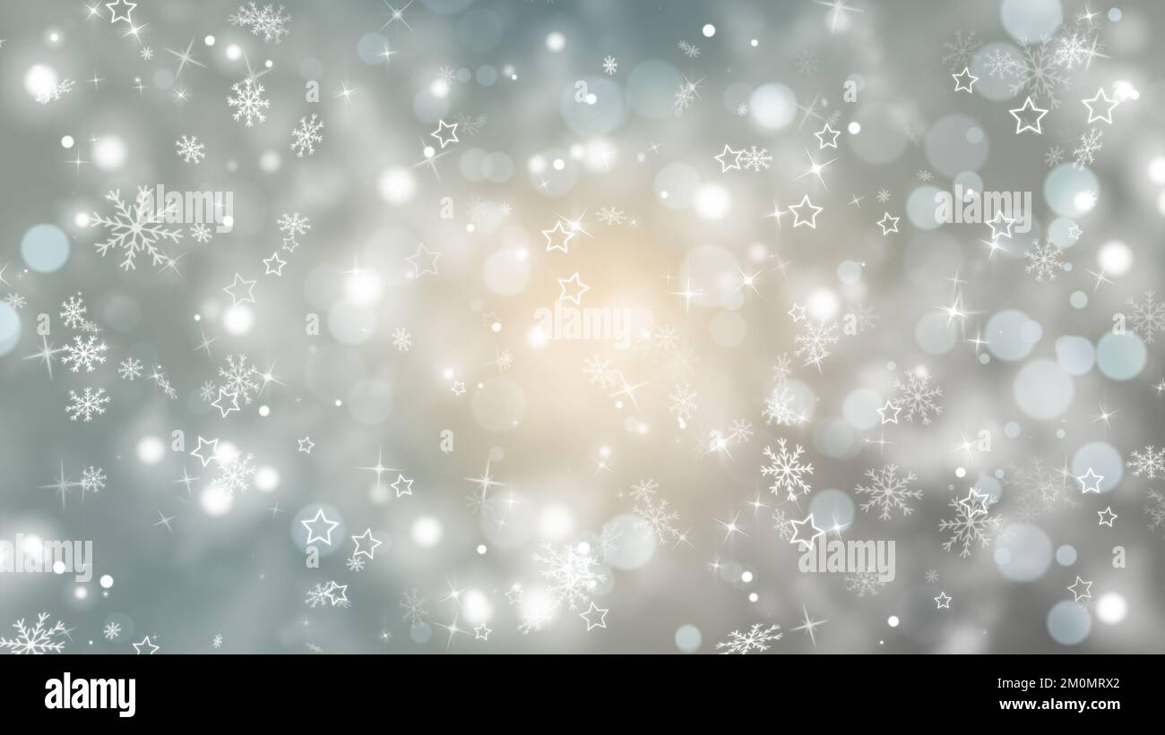 White Winter Bokeh Illustration. Light colors winter background with ...