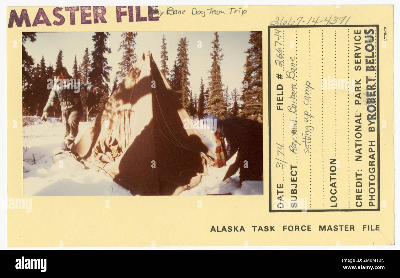 Ray and Barbara Bane setting up camp. Alaska Task Force Photographs ...