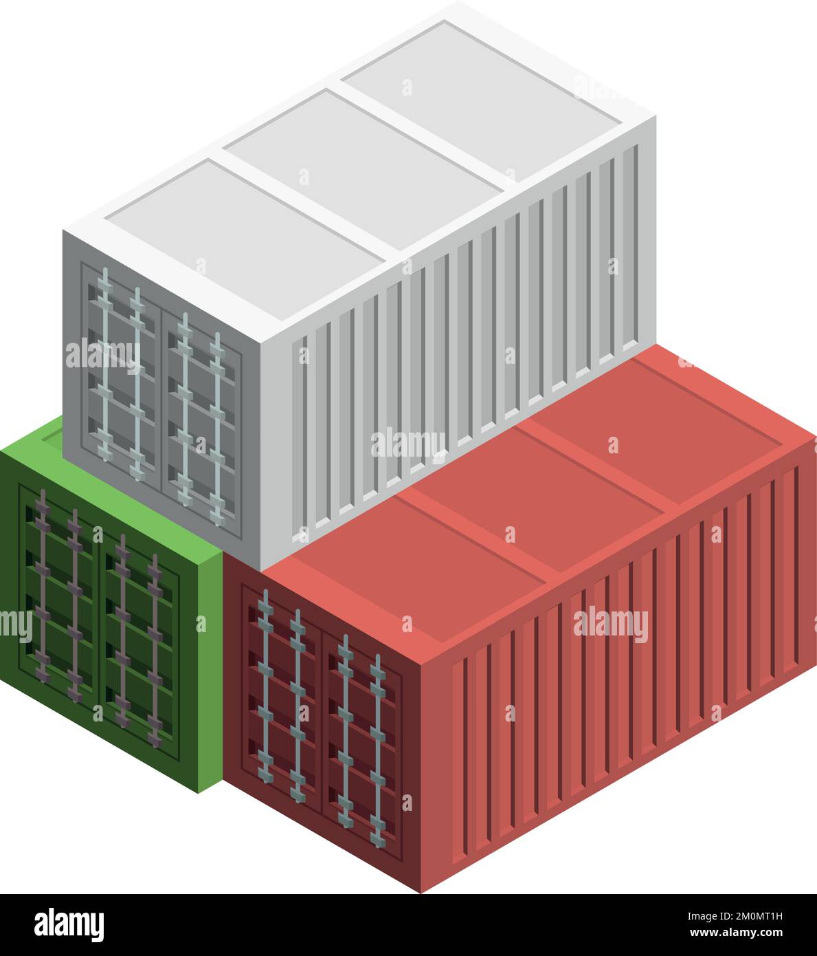 Metal cargo containers. International freight isometric icon Stock ...