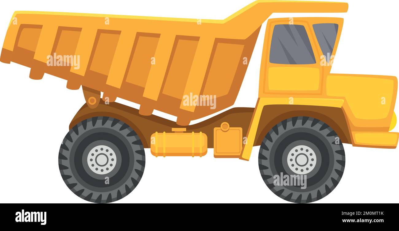 Dump truck icon. Cartoon construction machine side view Stock Vector ...