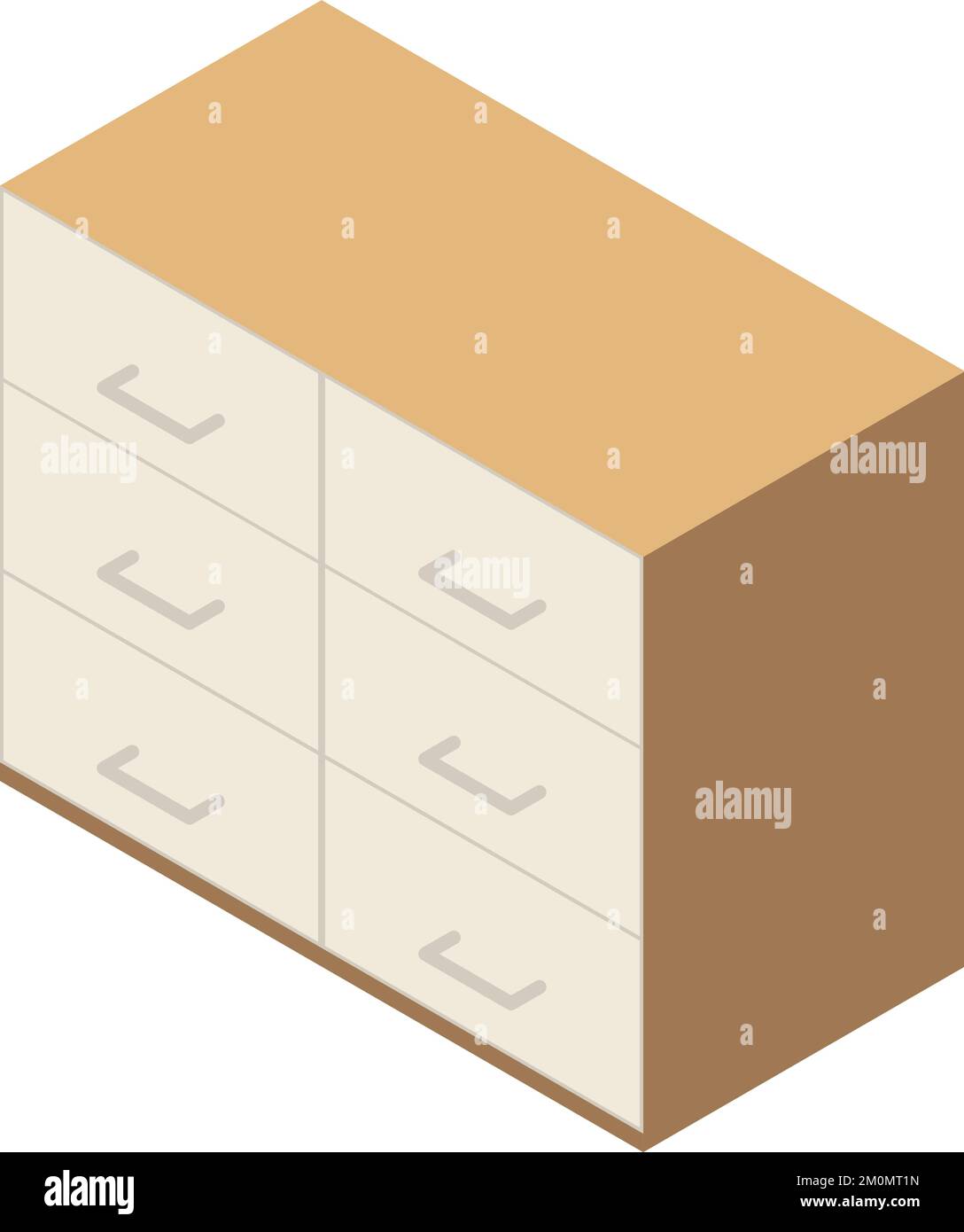 Dresser isometric icon. Wooden drawer home furniture Stock Vector Image ...