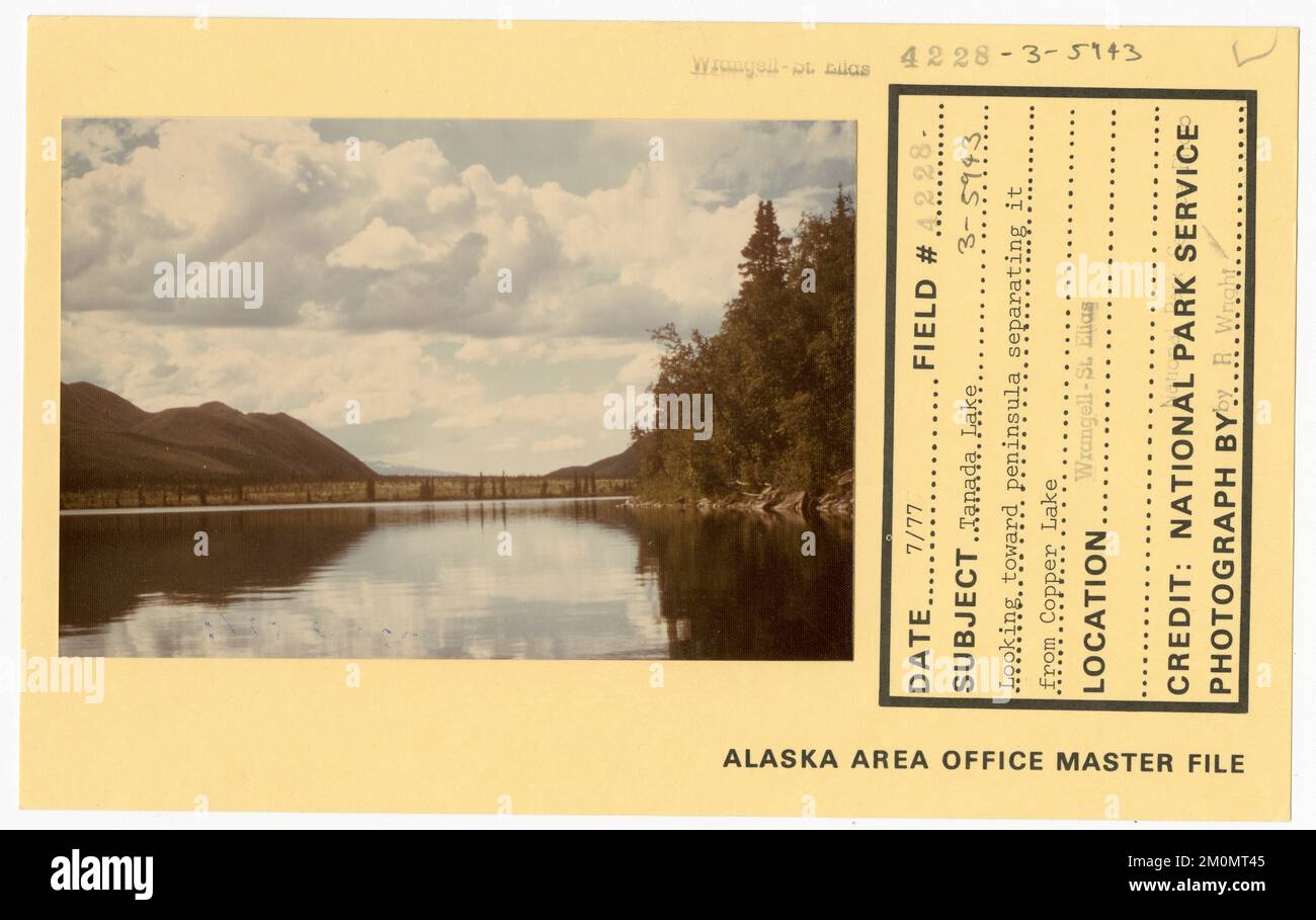 Tanada Lake looking toward peninsula separating it from Copper Lake ...