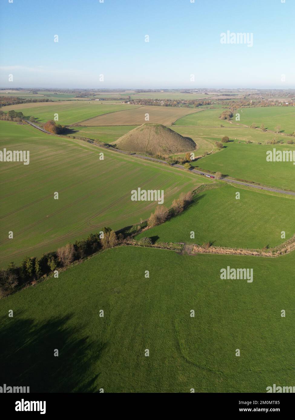 Silbury Hill prehistoric artificial chalk mound. Avebury. Wiltshire ...