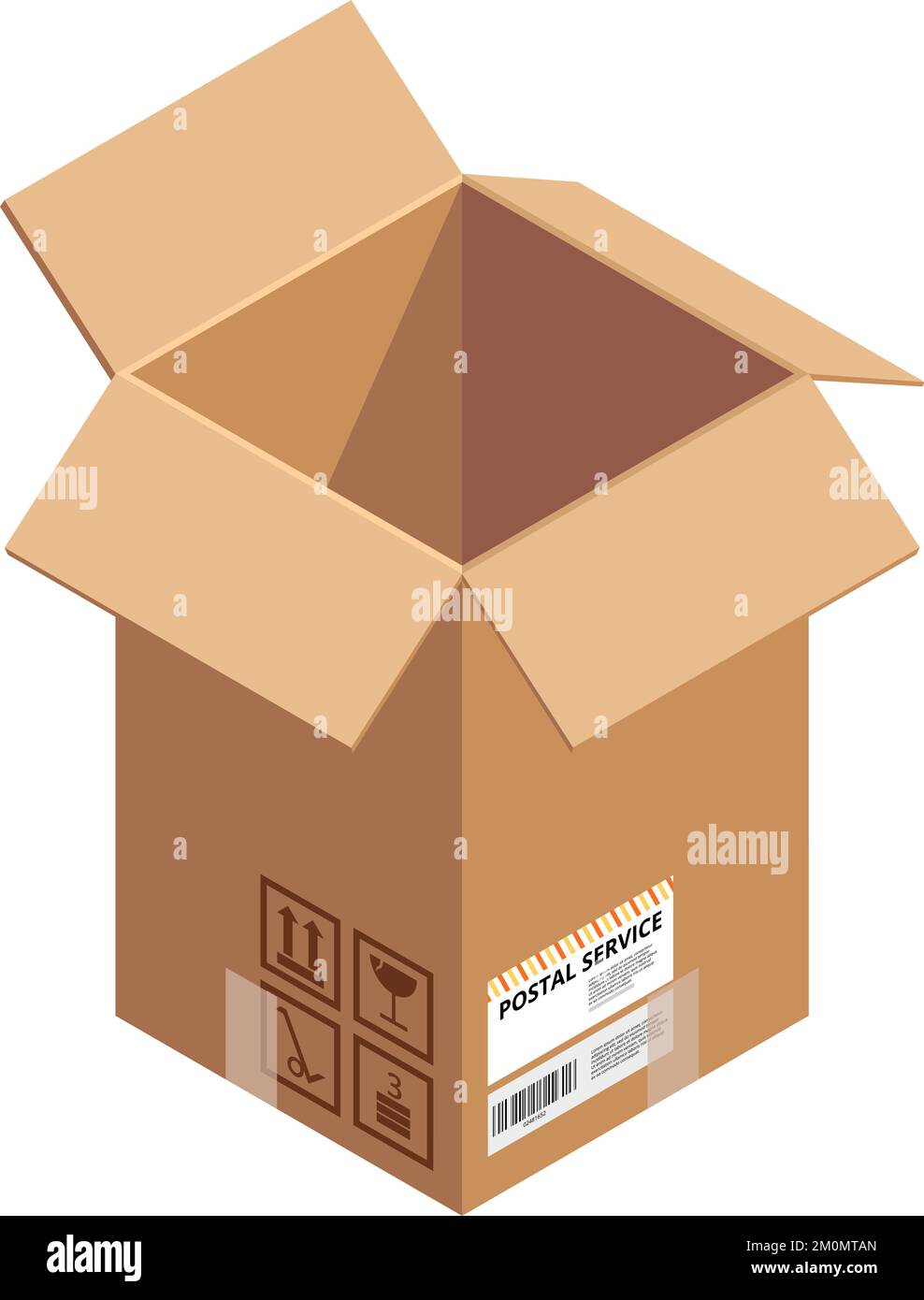 Open shipping package icon. Isometric cardboard box Stock Vector Image ...