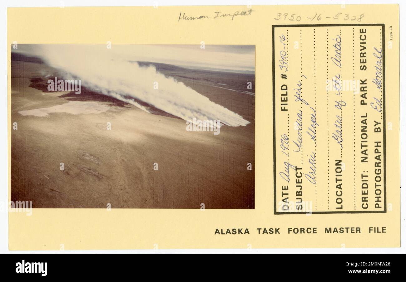 Tundra fire, Arctic Slope. Alaska Task Force Photographs Stock Photo ...