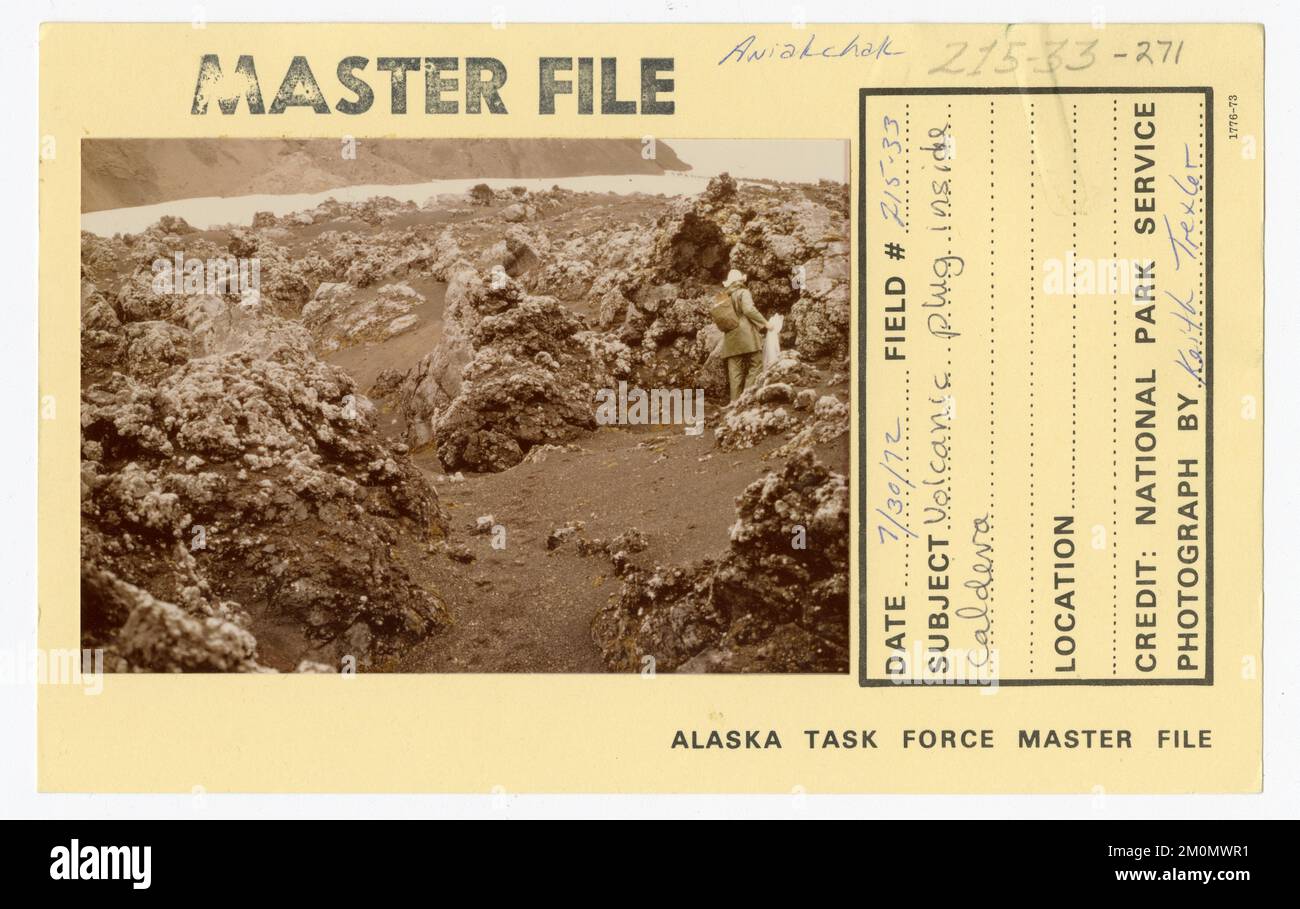 Volcanic plug inside caldera. Alaska Task Force Photographs Stock Photo ...