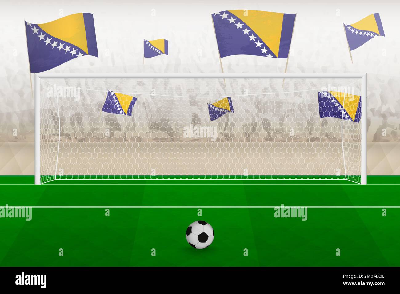 Bosnia and Herzegovina football team fans with flags of Bosnia and ...