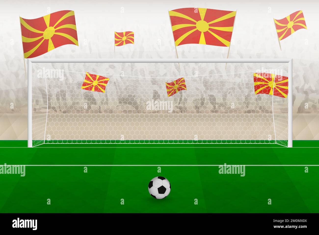 North Macedonia football team fans with flags of North Macedonia ...