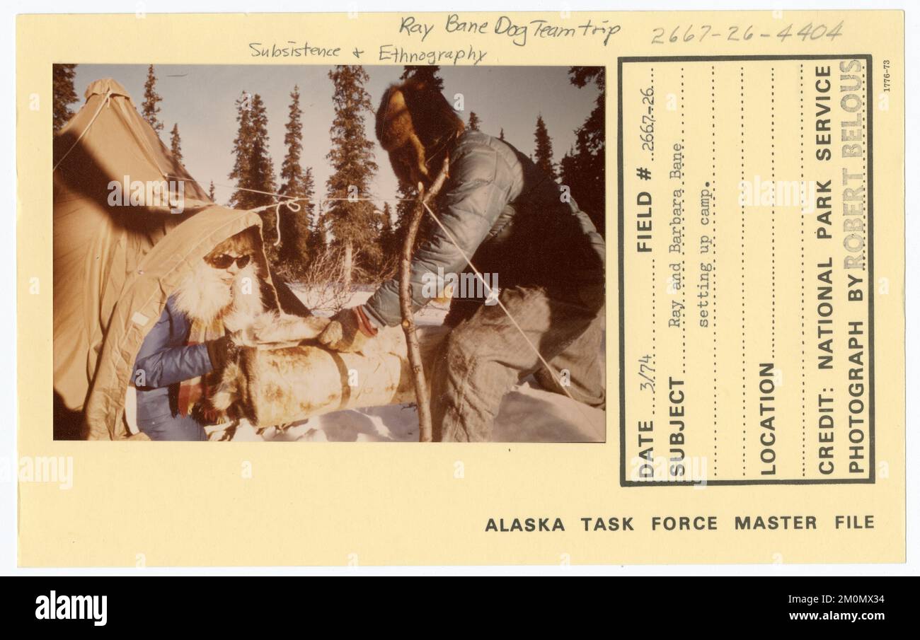 Ray and Barbara Bane setting up camp. Alaska Task Force Photographs ...