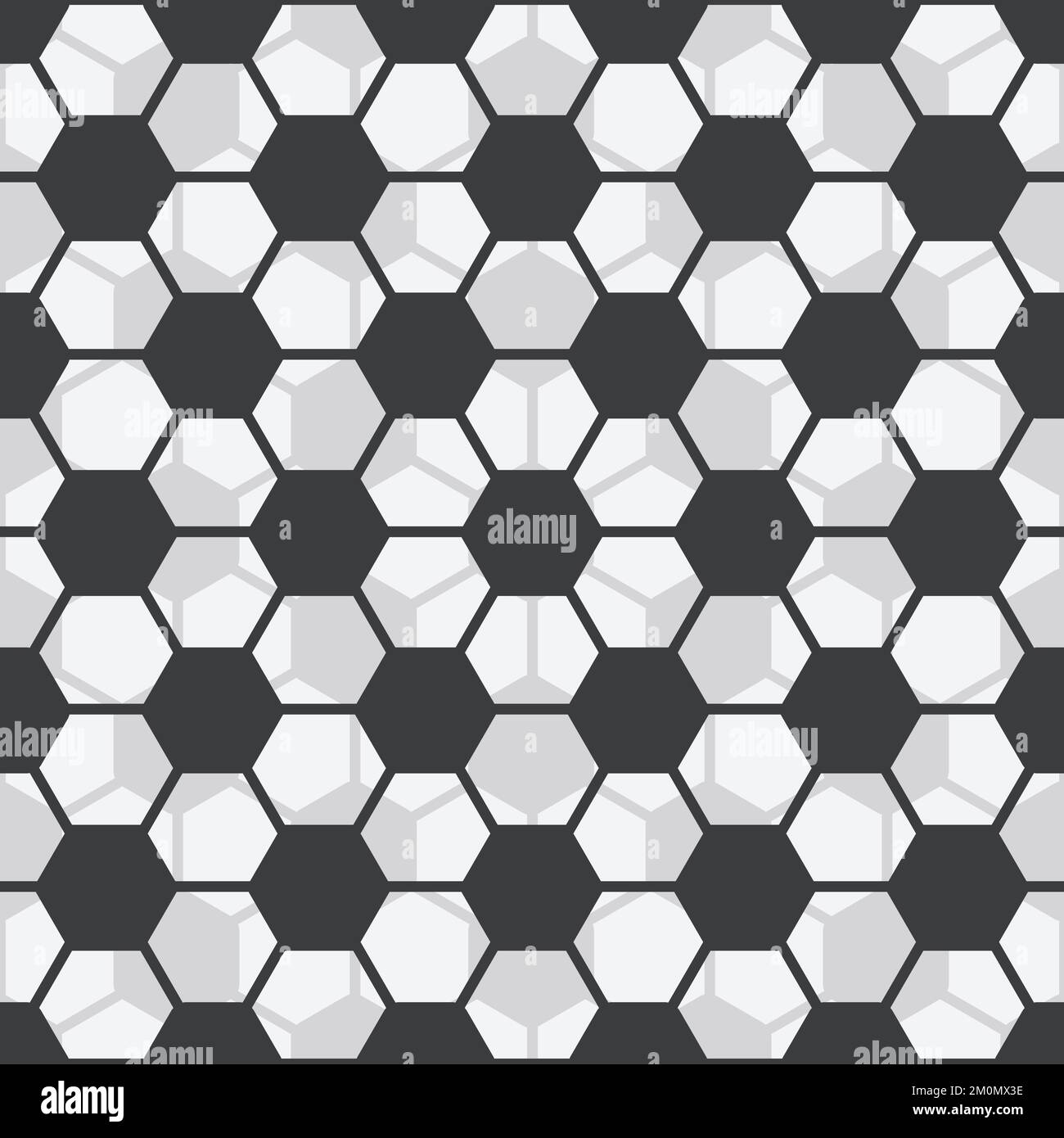 Black and White Hexagon textured vector repeat pattern Stock Vector ...