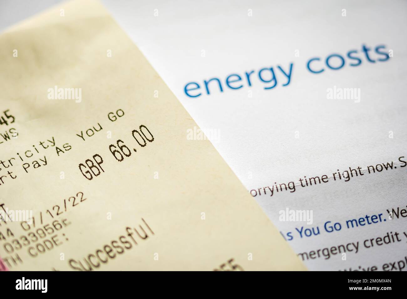 Electricity energy support scheme voucher receipt in England UK Stock ...