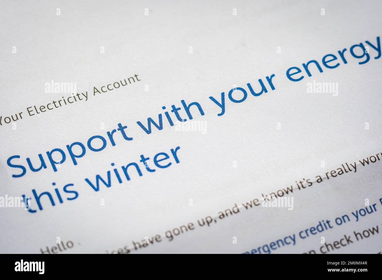 Electricity energy support scheme voucher letter notice in England UK ...