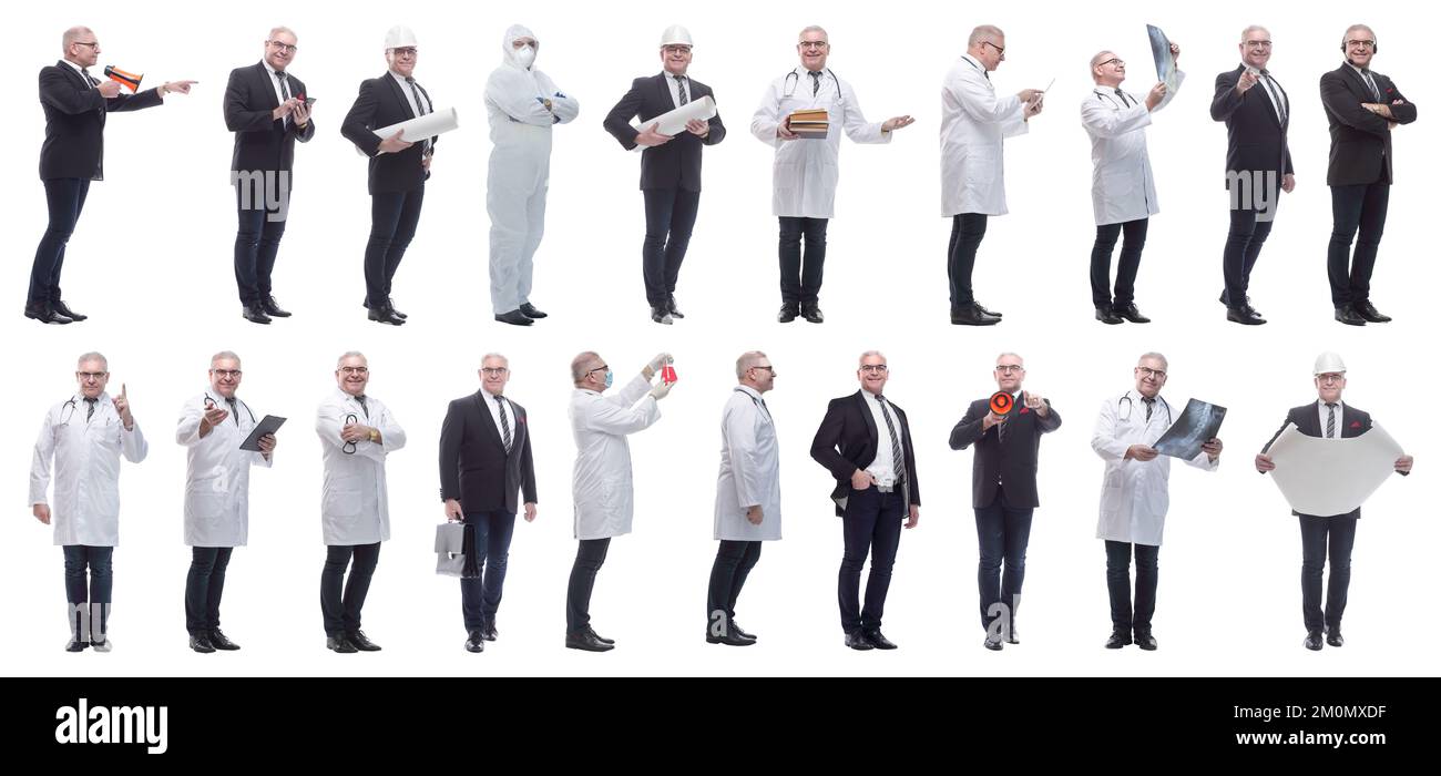 collage of a man in full growth displaying many professions and ...