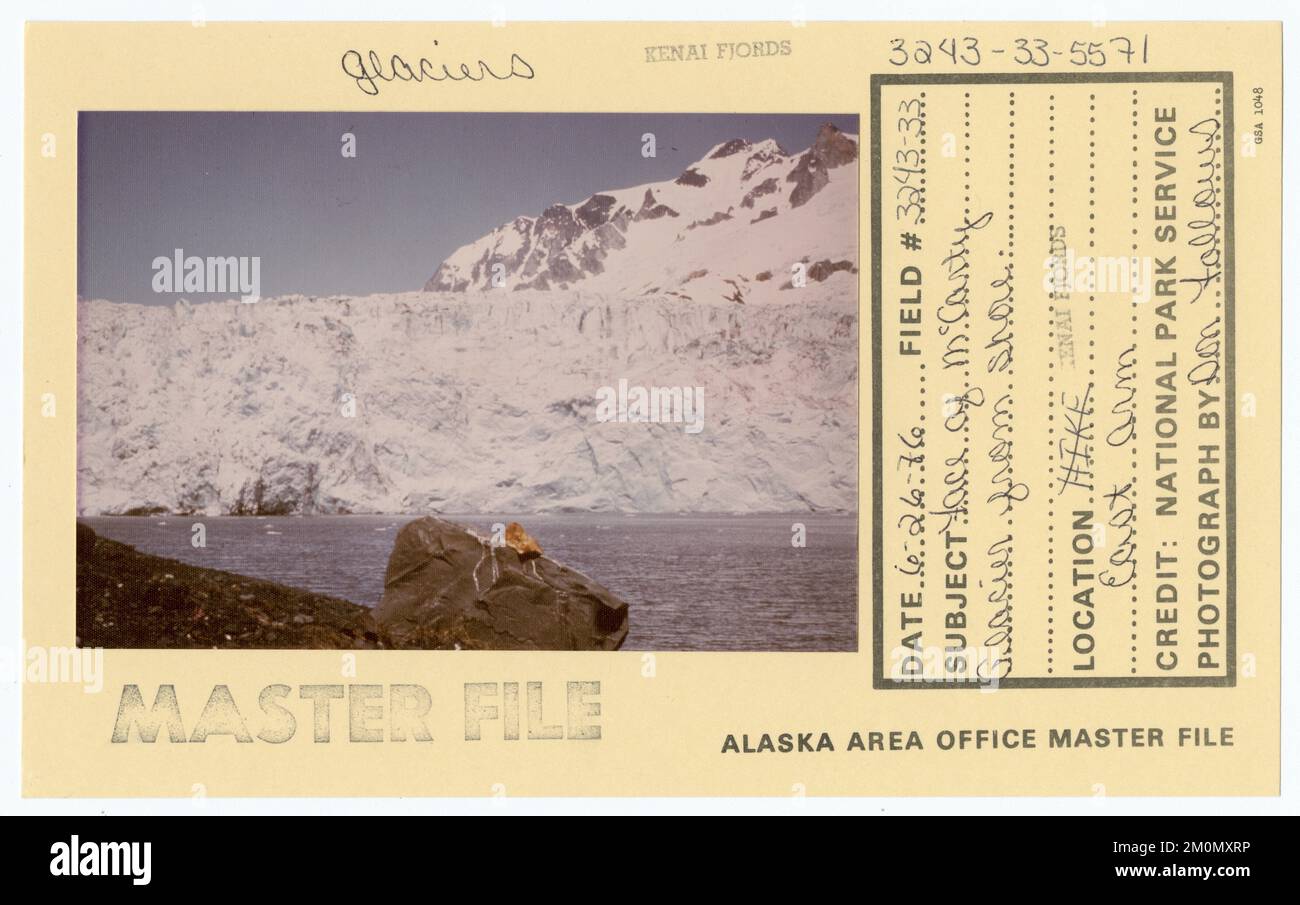Face of McCarty Glacier from shore. Alaska Task Force Photographs Stock ...