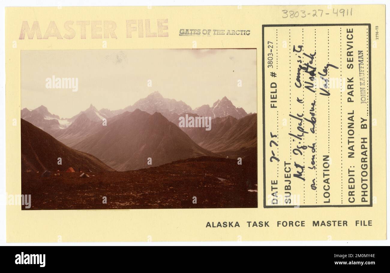 Mount Igikpak & campsite on beach above Noatak Valley. Alaska Task ...