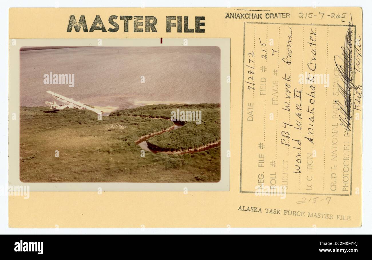 PB4 wreck from World War II. Alaska Task Force Photographs Stock Photo ...