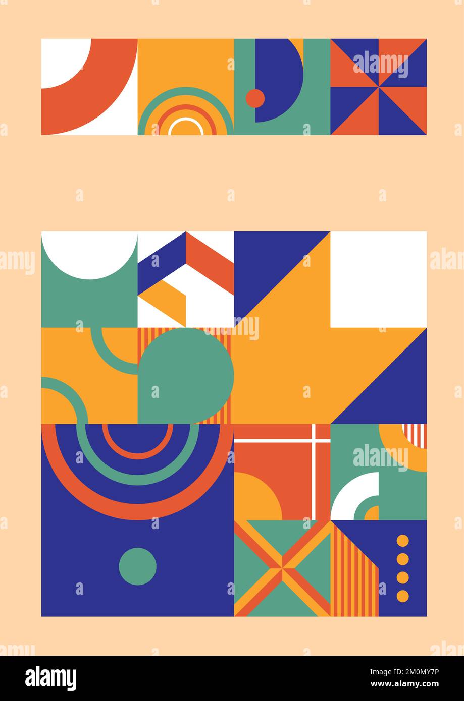 Retro 70s geometric cover Cut Out Stock Images & Pictures - Alamy