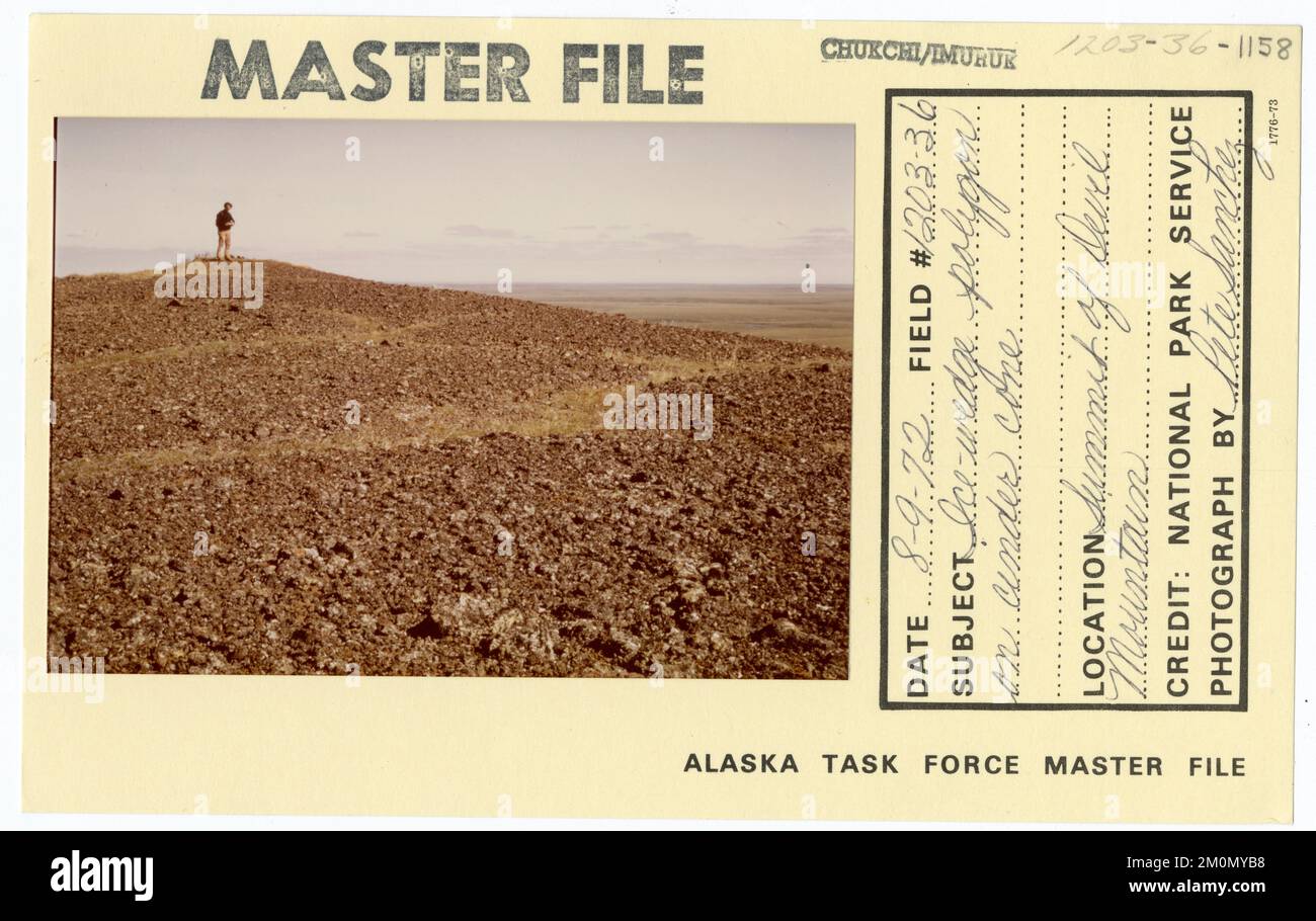 Ice-wedge polygon on cinder cone. Alaska Task Force Photographs Stock ...