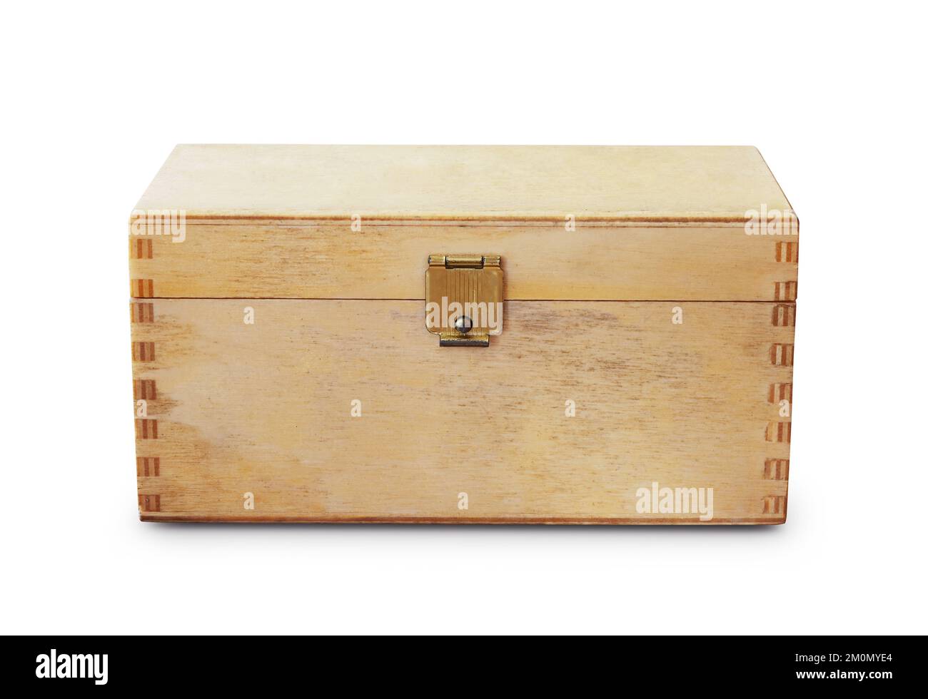 Front view of old plywood box isolated on white Stock Photo - Alamy