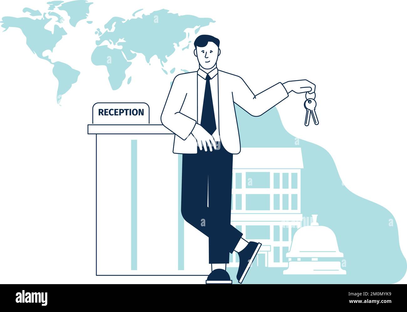 Interior hotel reception counter Cut Out Stock Images & Pictures - Alamy