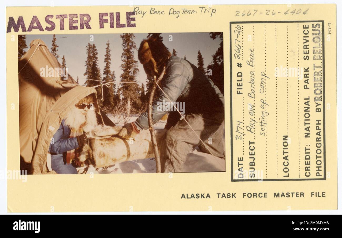 Ray and Barbara Bane setting up camp. Alaska Task Force Photographs ...