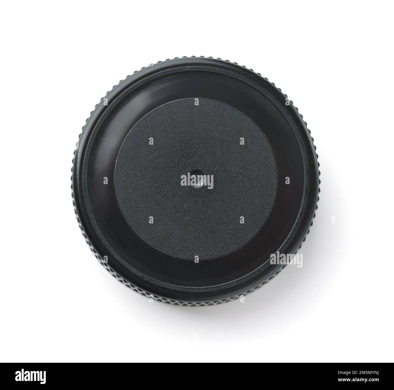 Top view of black plastic bottle cap isolated on white Stock Photo - Alamy