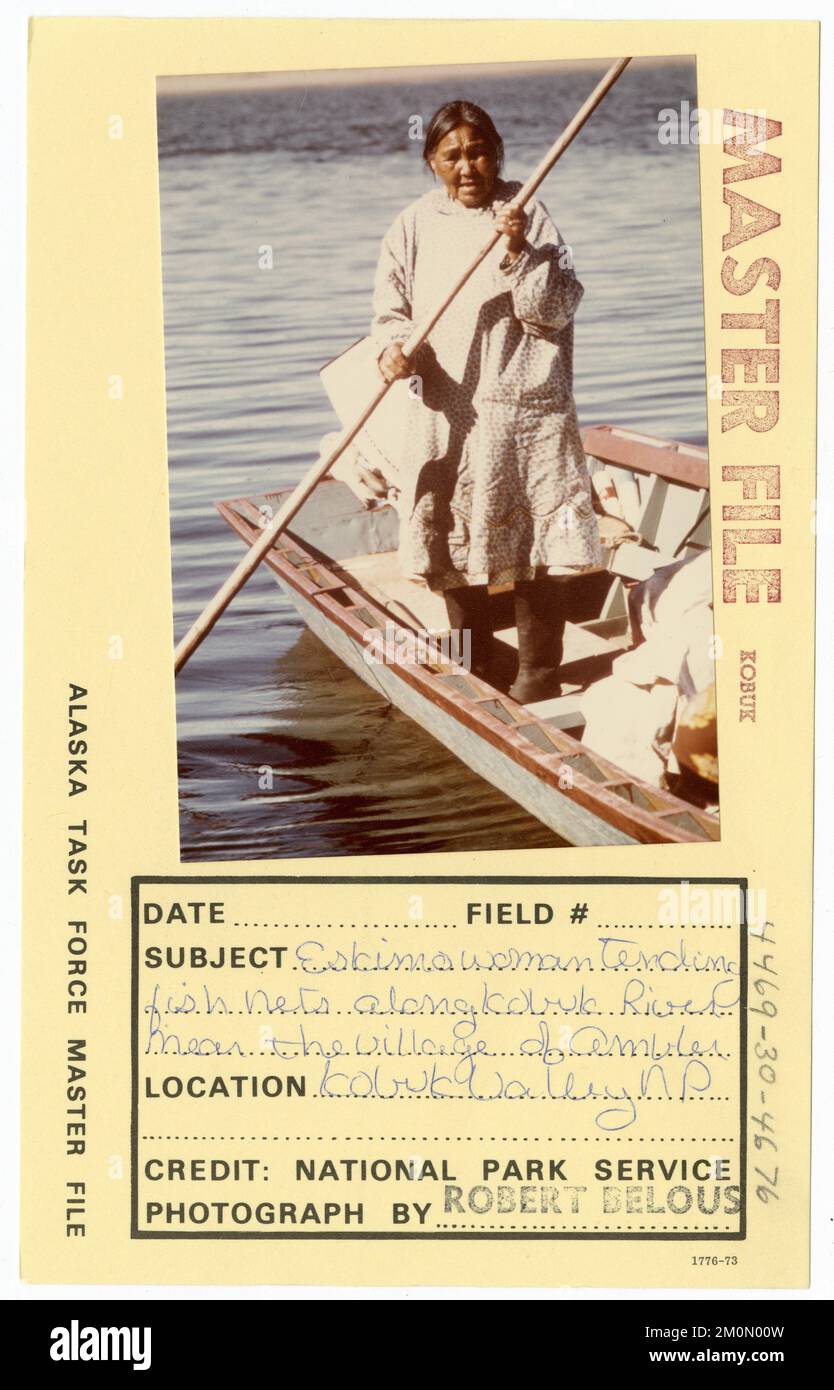 Eskimo woman tending fish nets Cut Out Stock Images & Pictures - Alamy