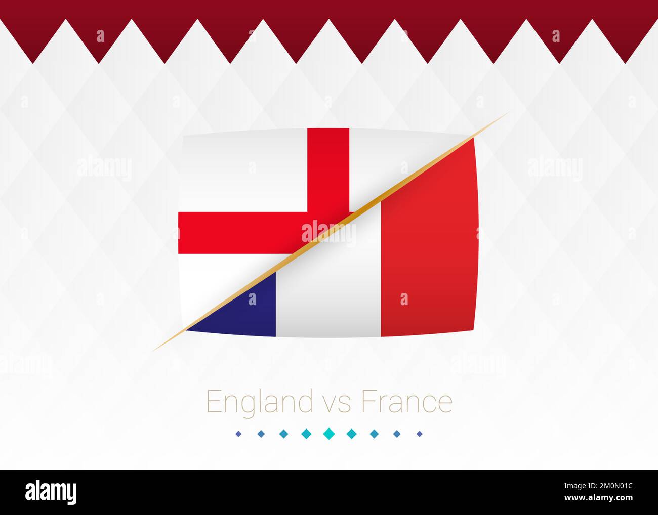 National football team England vs France, Quarter finals. Soccer 2022 ...
