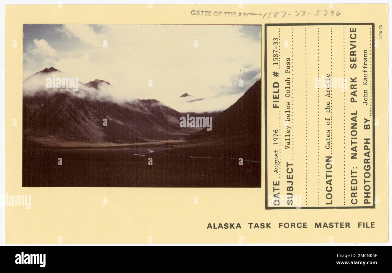Valley below Oolah Pass. Alaska Task Force Photographs Stock Photo - Alamy