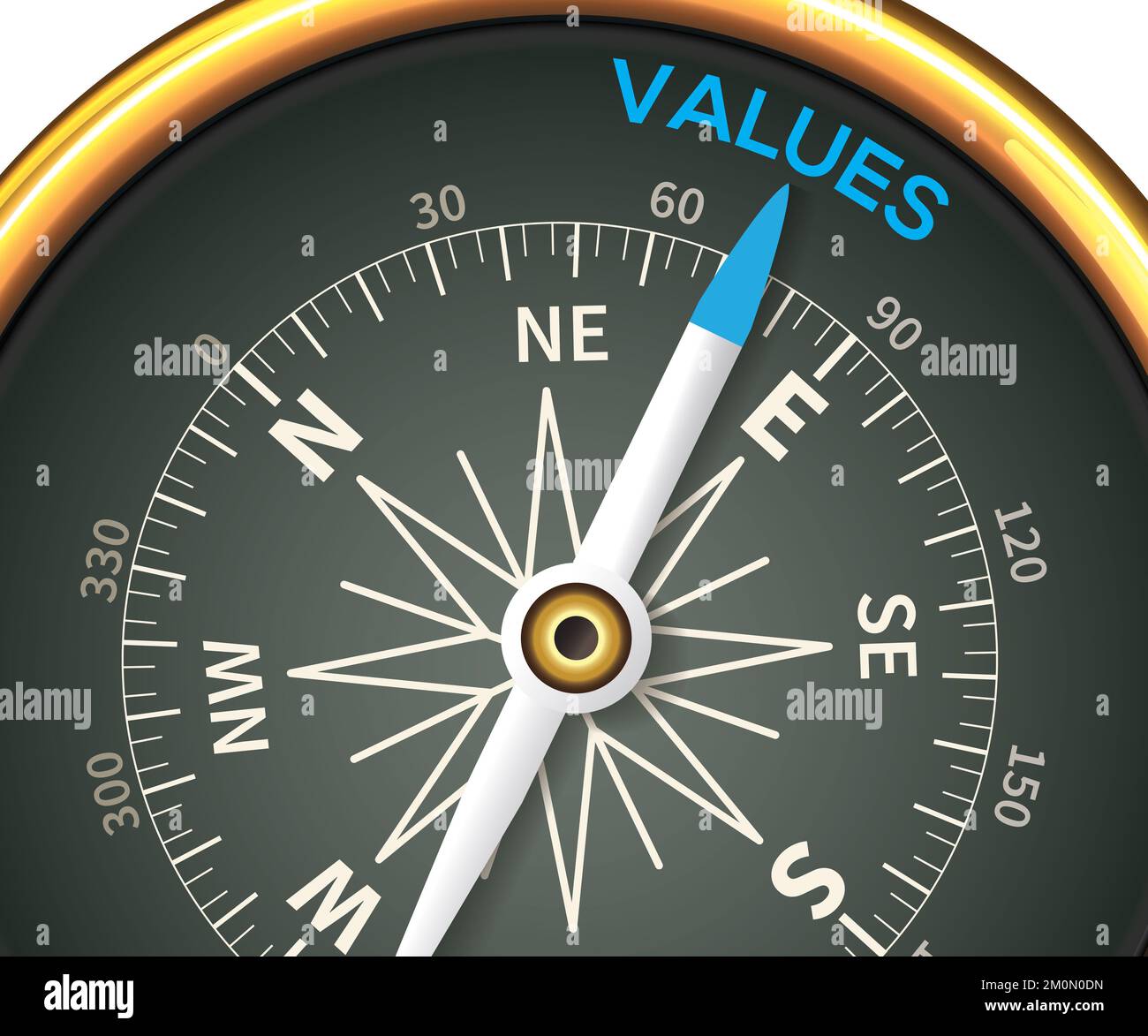 Values icon with compass design Stock Photo - Alamy
