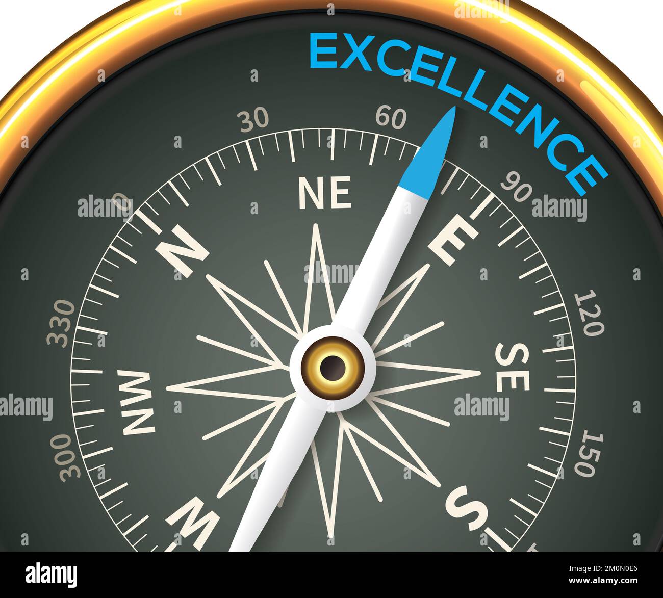 Excellence icon with compass design Stock Photo - Alamy