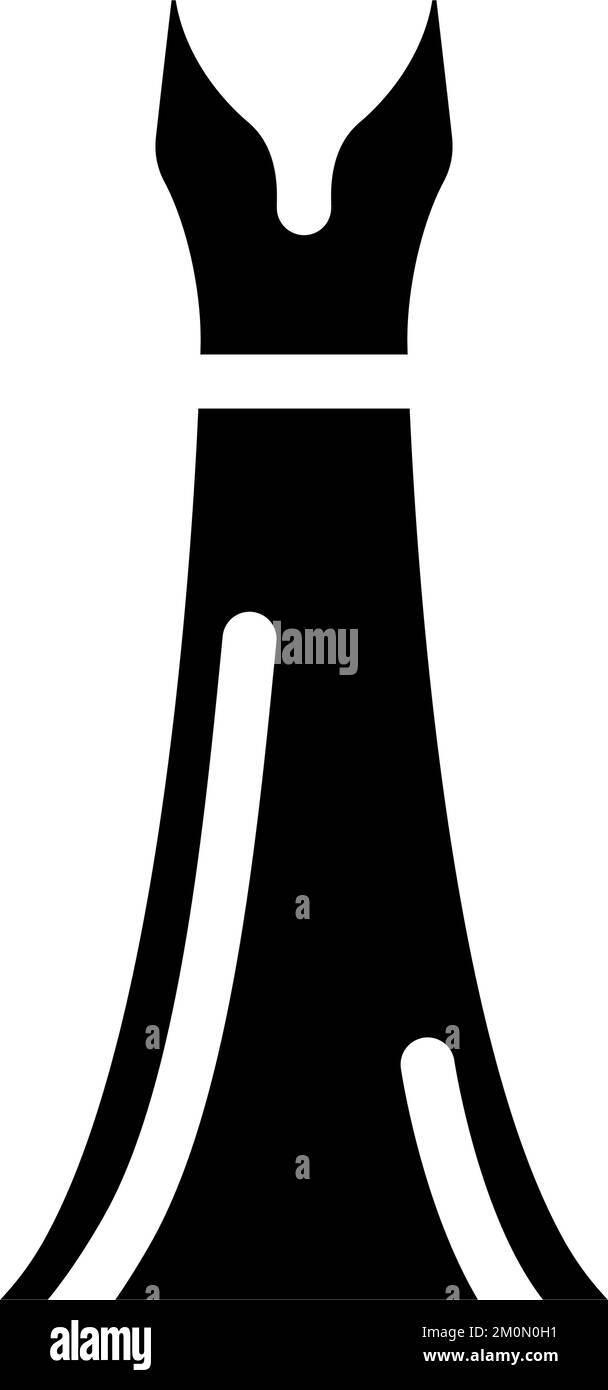 aline wedding dress glyph icon vector illustration Stock Vector Image ...