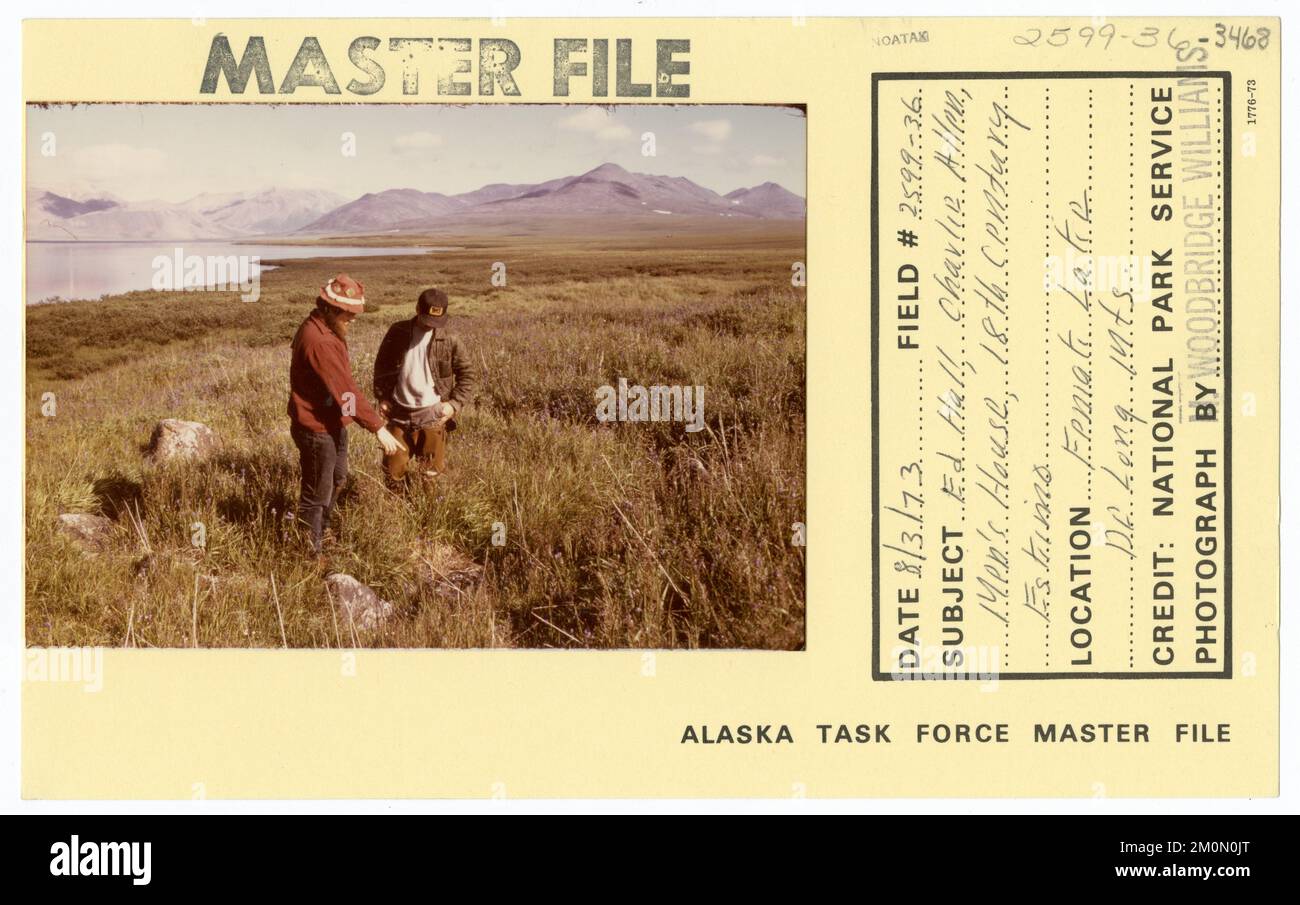 Ed Hall, Charlie Allen, men's house, 18th century Eskimo. Alaska Task ...