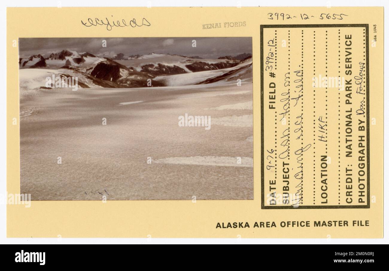 Ash fall on Harding Icefield. Alaska Task Force Photographs Stock Photo ...