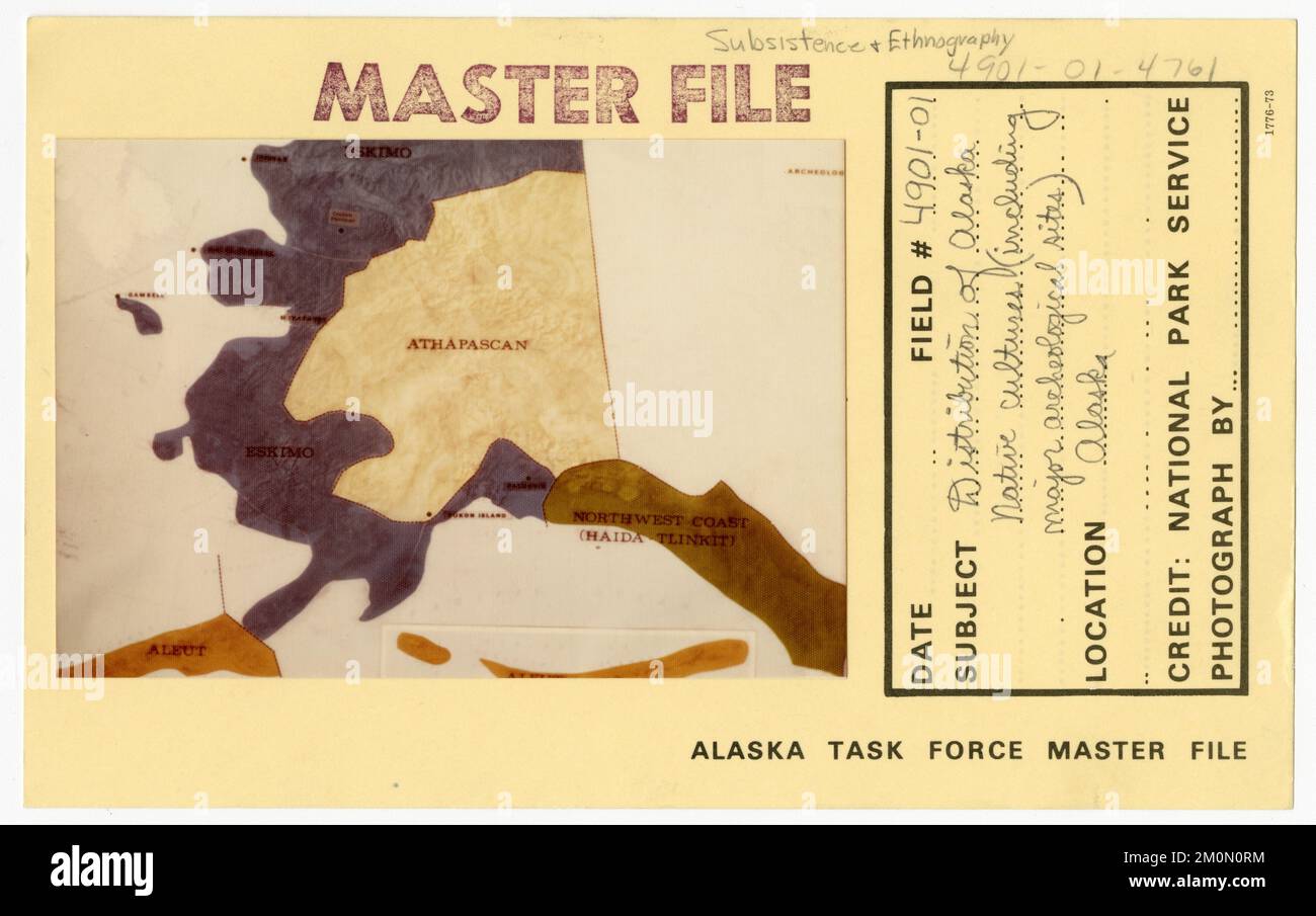 Distribution of Alaska native cultures (including major archeological ...
